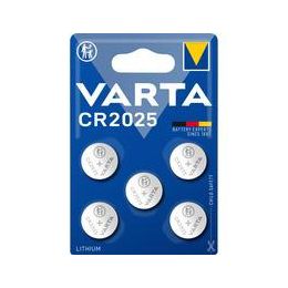 Varta LITHIUM Coin CR2025, Batterie 5 St&uuml;ck, CR2025