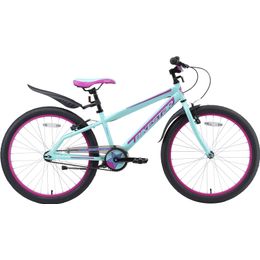 Jugendfahrrad Bikestar Fahrräder Gr. 32cm, 24 Zoll (60,96cm), blau (türkis/beere) Kinder für Damen