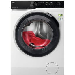 A (A bis G) AEG Waschmaschine "LR9W75490 914501215" Waschmaschinen SoftWater - intergrierte Wasserenthärtung schützt die Textilien & Wifi weiß Frontlader