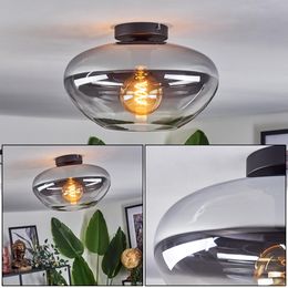 hofstein Mertola Deckenleuchte Glas 35 cm Klar, Rauchfarben, 1-flammig