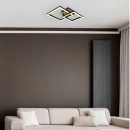 Globo BARD Deckenleuchte LED Holzoptik, Schwarz, 1-flammig