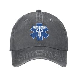 91510107mac34weg02 Klassische Baumwolle Emt Blue Medical Symbol Baseball Cap Für Unisex Wounisex Atmungsaktive Star Of Life Paramedic Health Care Dad Hat Sport