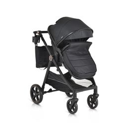 Moni Kinderwagen 2 in 1 Tokyo 22 kg umbaubar Wickeltasche Sto&szlig;d&auml;mpfer klappbar schwarz