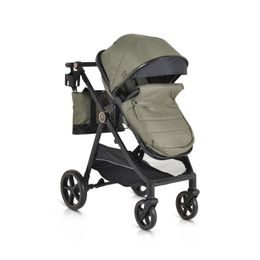 Moni Kinderwagen 2 in 1 Tokyo 22 kg umbaubar Wickeltasche Sto&szlig;d&auml;mpfer klappbar gr&uuml;n