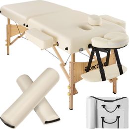 TecTake&reg; 2 Zonen Massageliege-Set, Breite 59 cm, Polsterung 7,5 cm, mit Holzgestell, 187 x 59 x 65,50 cm