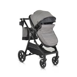 Moni Kinderwagen 2 in 1 Tokyo 22 kg umbaubar Wickeltasche Sto&szlig;d&auml;mpfer klappbar grau