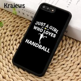 Mart164 Echtes Mädchen Spielt Handball Handballspielerin Mädchen, Das Handyhülle Für Iphone 14 5s 6s 7 8 Plus X Xr Xs 11 12 13 Pro Max Liebt