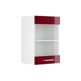 Küchenschrank Glas R-Line, Bordeaux Hochglanz, 40 cm VICCO