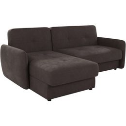 Modernes Ecksofa David mit Schlaffunktion aus Khaki Mikrofaser