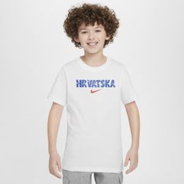 Kroatien Crest Nike Fußball-T-Shirt für ältere Kinder - Weiß