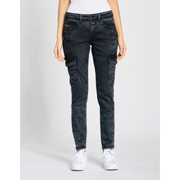 Cargohose Gang "94JOLLY CARGO" Gr. 26, N-Gr, schwarz (black washed) Damen Hosen mit aufgesetzten Cargotaschen