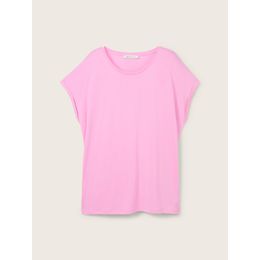 Tom Tailor Denim Damen Basic T-Shirt, rosa, Gr. XXL