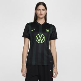 VfL Wolfsburg 2024/25 Stadium Away Nike Replica Fußballtrikot mit Dri-FIT-Technologie für Damen - Schwarz