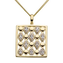 Ketten-Anhänger Firetti "Schmuck Geschenk Gold 585 Halsschmuck Anhänger für Halskette" Schmuckanhänger Gr. 0,05 ct P2 = erkennbare Einschlüsse, Gelbgold 585-Diamanten, 2,05 g, weiß (gelbgoldfarben, silberfarben, weiß, w=weiß) Damen mit Brillanten