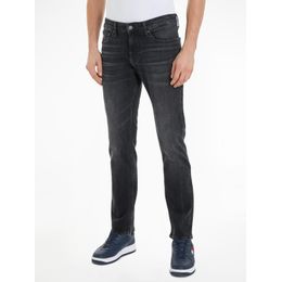 Slim-fit-Jeans Tommy Jeans "SCANTON SLIM" Gr. 30, Länge 32, schwarz (denim black) Herren Jeans mit Logoprägung