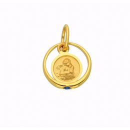 Adelia´s Ketten-Anhänger ADELIA´S "Damen Goldschmuck 333 Gold Anhänger Taufring mit Safir Ø 10,1 mm" Schmuckanhänger Gr. Gelbgold 333, blau Damen 333 Gold mit Safir Goldschmuck für