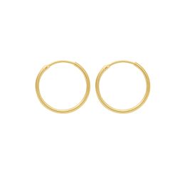 Adelia´s Paar Creolen ADELIA´S "585 Gold Ohrringe Ø 15 mm" Gr. Damen, Gelbgold 585, goldfarben (gold) Damen Goldschmuck für