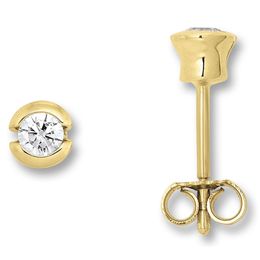 Paar Ohrhänger ONE ELEMENT "Zirkonia Zarge Ohrringe Ohrstecker aus 333 Gelbgold" Gr. Damen, Gelbgold 333, goldfarben (gold) Damen Gold Schmuck Zarge