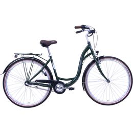 Cityrad FASHION LINE "3-Gang Citybike" Fahrräder Gr. 48cm, 26 Zoll (66,04cm), grün (dunkelgrün + dunkelgrün)