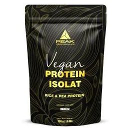 Peak Performance PEAK Vegan Protein Isolat - 750g - Geschmack Vanilla I 25 Portionen I Pulver I pflanzliche Proteinquellen: Erbse - & Reisprotein I für Muskelaufbau I Süße aus Stevia I GMO-free 0,75 kg