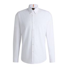 Businesshemd BOSS Orange "Rickert_M" Gr. L, N-Gr, weiß (white100) Herren Hemden mit Button-down-Kragen