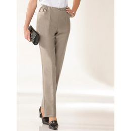 Schlupfhose Classic Basics Gr. 195, E x trakurzgrößen, gelb (camel, camel, kariert) Damen Hosen