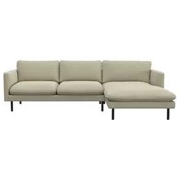 Ecksofa FLEXLUX "Bolzano" Sofas Gr. B/H/T: 261cm x 61cm x 165cm, Chenille, Chaiselongue rechts, beige (sandy beige) Sitzaufbau mit Kaltschaum & Stahl-Wellen, loose Sitz -& Rückenkissen