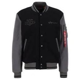 Bomberjacke Alpha Industries "Alpha Industries Men - Bomber Jackets Varsity Air Force Jacket" Gr. L, schwarz Herren Jacken