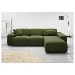 Ecksofa Andas "Glimminge L-Form auch in Breitcord, Feincord + Easy care-Bezug" Sofas Gr. B/H/T: 264cm x 71cm x 191cm, Feincord, Ottomane links, grün (moos) Breite 264, Zierkissen