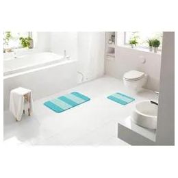 Badematte Grund Badematten Gr. rechteckig (40 + 50cm x 50 + 80cm),, blau