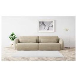 Big-Sofa Places of Style "Covile" Sofas Gr. B/H/T: 306cm x 80cm x 110cm, Struktur Chenille, grün (herb) Breite 306 cm, 2 Zierkissen inklusive, Chenille