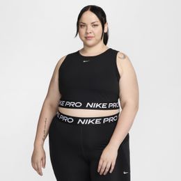 Nike Pro Dri-FIT-Tanktop mit kürzerem Schnitt (Damen, große Größe) - Schwarz