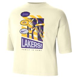 Los Angeles Lakers Courtside lockeres Nike NBA-T-Shirt (Damen) - Weiß