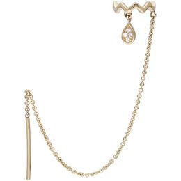 Ohrklemme Firetti "Schmuck Geschenk Gold 375 Ohrschmuck Ohrring Earcuff Tropfen" Ohrringe Gr. Gelbgold 375, goldfarben (gelbgoldfarben, kristallweiß, kristallweiß) Damen mit Zirkonia (synth.)