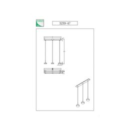 Fabas Luce LED-Hängeleuchte Dunk, messing, 3-flammig, 3.000 K, Metall