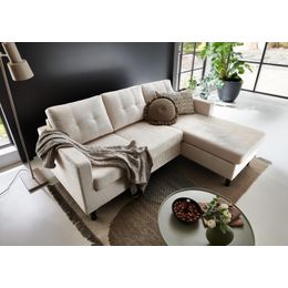 Ecksofa, B:189cm H:81cm T:150cm, beige, ATLANTIC HOME COLLECTION, Wohnzimmer, Sofas, "Tea L-Form", Ecksofa, frei im Raum stellbar und Recamiere