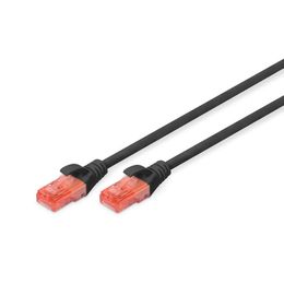 Digitus Patch-Kabel RJ-45 (M) zu RJ-45 (M) 0.5m CCA U/UTP Cat 6 schwarz (DK-1612-005/BL)