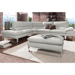 Ecksofa Calia italia "Dave, italienisches Designsofa mit erstklassigem Sitzkomfort, L-Form", grau, B:297cm H:87cm T:97cm, NaturLeder Sorrento;Leder Bull, Sofas, Ecksofa, mit tollen Lederbez&uuml;gen