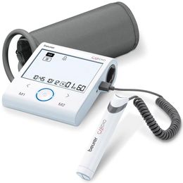 Oberarm-Blutdruckmessgerät Beurer "BM 96 Cardio" Blutdruckmessgeräte weiß Oberarm-Blutdruckmessgerät mit EKG-Funktion, Arrhythmieerkennung, Risiko-Indikator, Alarmfunktion