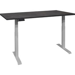 Mäusbacher Schreibtisch MÄUSBACHER "Big System Office" Tische Gr. B: 140cm, silberfarben (silber, schwarzstahl, silber, schwarzstahl) Breite 140 cm, elektrisch höhenverstellbar