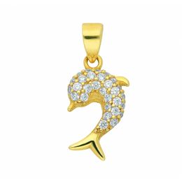 Adelia´s Ketten-Anhänger ADELIA´S "Damen Goldschmuck 333 Gold Anhänger Delphin mit Zirkonia" Schmuckanhänger Gr. Gelbgold 333, goldfarben (gold) Damen 333 Gold mit Zirkonia Goldschmuck für