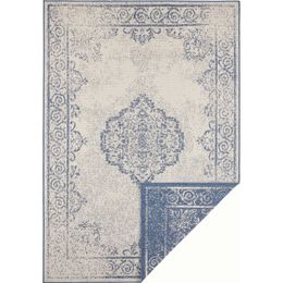 Teppich NORTHRUGS "CEBU Wendeteppich" Teppiche Gr. B/L: 240 cm x 340 cm, 5 mm, 1 St., beige (creme, blau) In-& Outdoor, Wetterfest, Balkon, Wohnzimmer, Wasserfest, Orientalisch