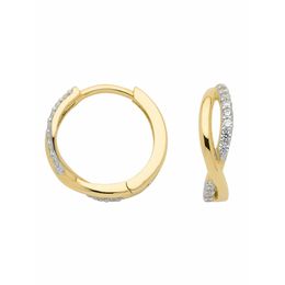 Adelia´s Paar Creolen ADELIA´S "333 Gold Ohrringe mit Zirkonia" Gr. Damen, Gelbgold 333, goldfarben (gold) Damen mit Zirkonia Goldschmuck für