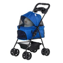 PawHut Hundewagen Pet Stroller für kleine Hunde Haustierwagen Oxford Blau