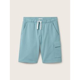 Tom Tailor Jungen Cargo Sweat Shorts, grün, Uni, Gr. 146