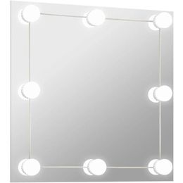 vidaXL - Wandspiegel mit LED-Beleuchtung Quadratisch Glas