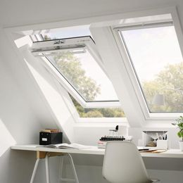 Velux Dachfenster GGL 2070Q Schwingfenster Holz/Kiefer wei&szlig; lackiert Einbruchschutz Fenster, 55x78 cm (CK02)