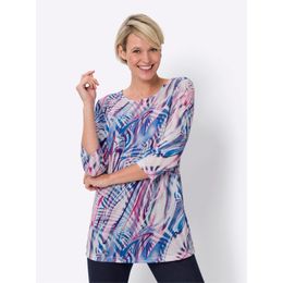 WITT Damen Longshirt in Batik-Optik, himmelblau-pink-bedruckt, Gr&ouml;&szlig;e 38