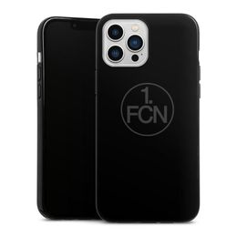 DeinDesign iPhone 13 Pro Max Handy Silikon H&uuml;lle Case schwarz Handyh&uuml;lle 1. Fcn 1. Fc N&uuml;rnberg Logo