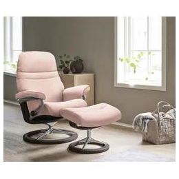 Relaxsessel stressless "Sunrise" Sessel Gr. ROHLEDER Stoff Q2 FARON, Relaxfunktion-Drehfunktion-PlusTMSystem-Gleitsystem-BalanceAdaptTM, B/H/T: 92cm x 105cm x 80cm, pink (light q2 faron) mit Signature Base, Größe L, Gestell Wenge